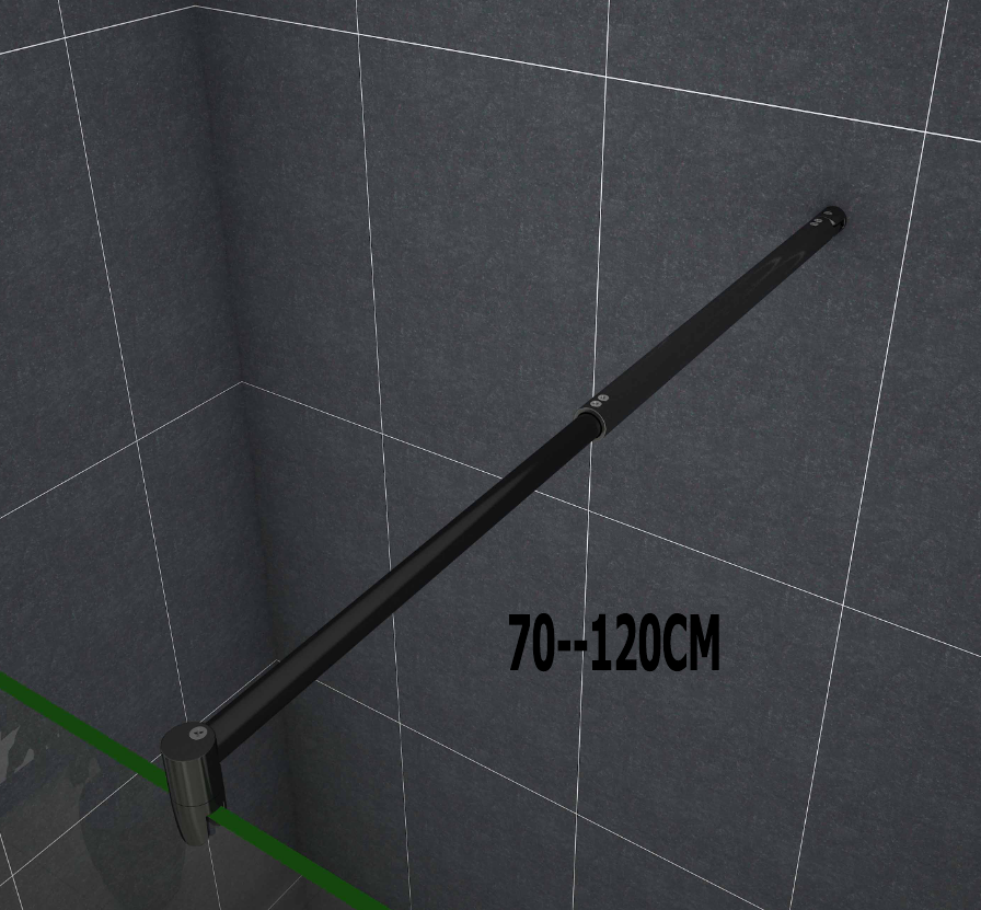 Inloopdouche 200cm hoog, 10mm helder glas anti-kalk incl zwart profiel & stang | Inloopdouches ...